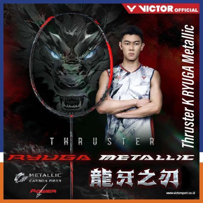 Jual Raket Badminton Victor Thruster K Ryuga Metallic / Ryuga Metalic ...