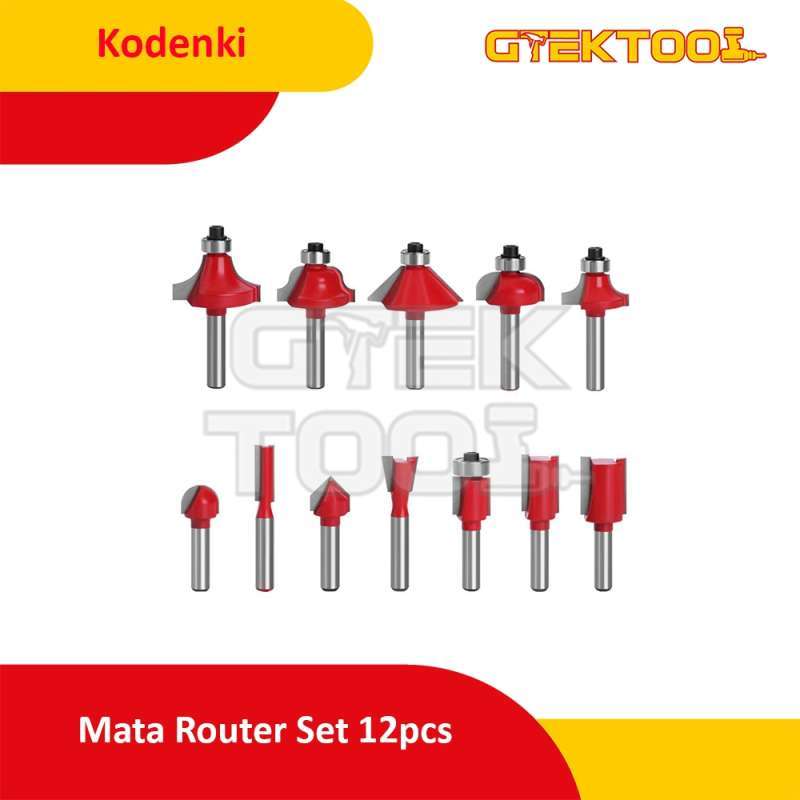Jual Kodenki Router Bit Set 12pcs Mata Profil Kayu 12 Pcs Shank 1/4 ...