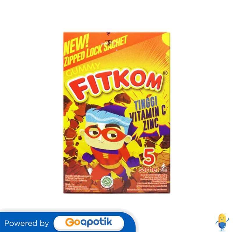 Jual Fitkom Gummy Vitamin C Dan Zinc 24 Gram Box 5 Sachet Di Seller ...