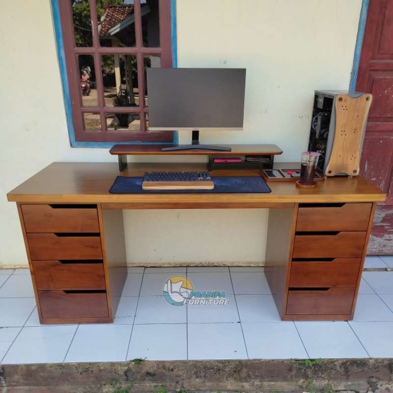 Jual Meja Komputer - Meja Kerja Custom Full Kayu Jati Daun Jati Fjl - 1 ...