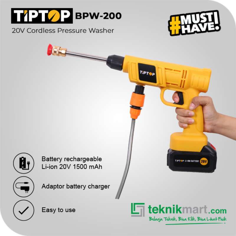 Promo New Tip Top Bpw 200 Cordless Pressure Washer 20 V Diskon 16 Di