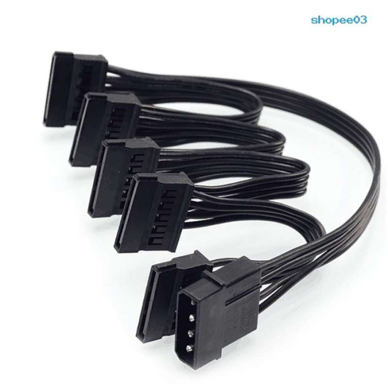 Jual Kabel Splitter Power Supply Ssd-4pin 1 Ke 5 Ide Sata 15pin Untuk ...