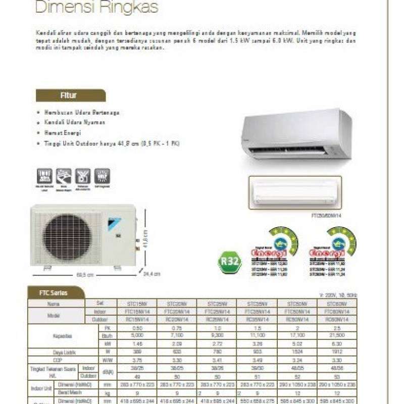 Promo Ac Daikin Ftc 25 Nv 1 Pk Standard Thailand Diskon 23% Di Seller ...