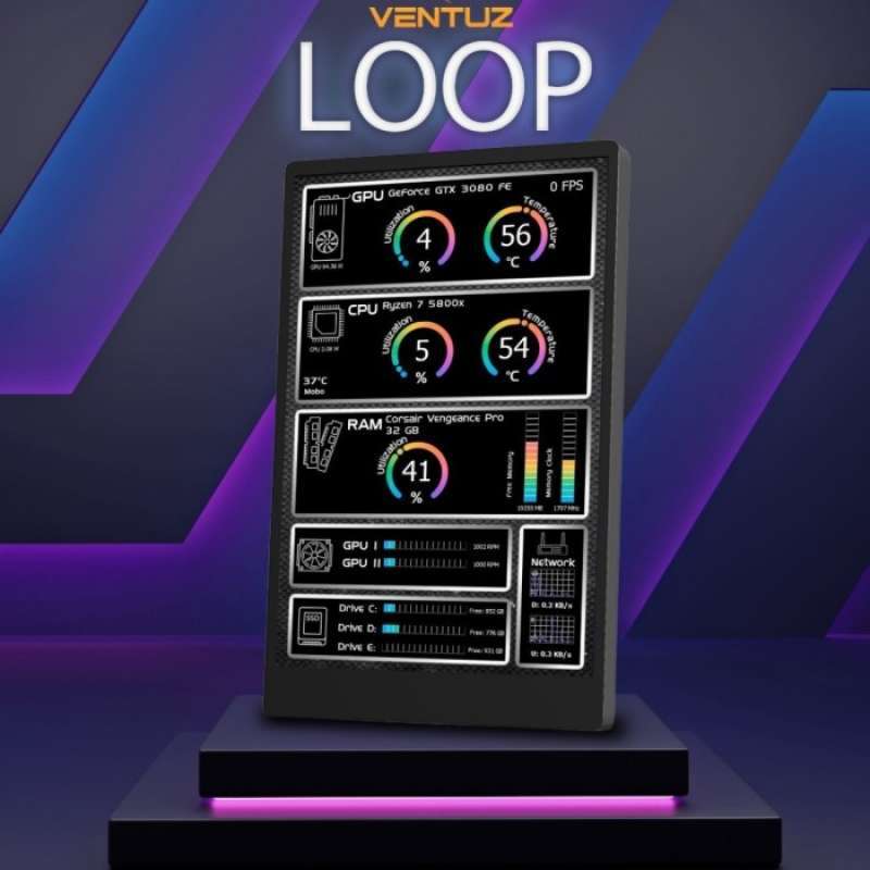 Jual Monitoring Loop Turing Smart Screen 3.5 External Display Aida 64 ...