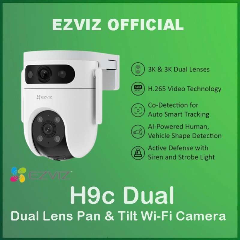 Jual Ezviz H9c Dual-lens 3k (5mp + 5mp) Smart Home Wi-fi Pan Tilt Ip Camera H9 C - Microsd 128gb ...