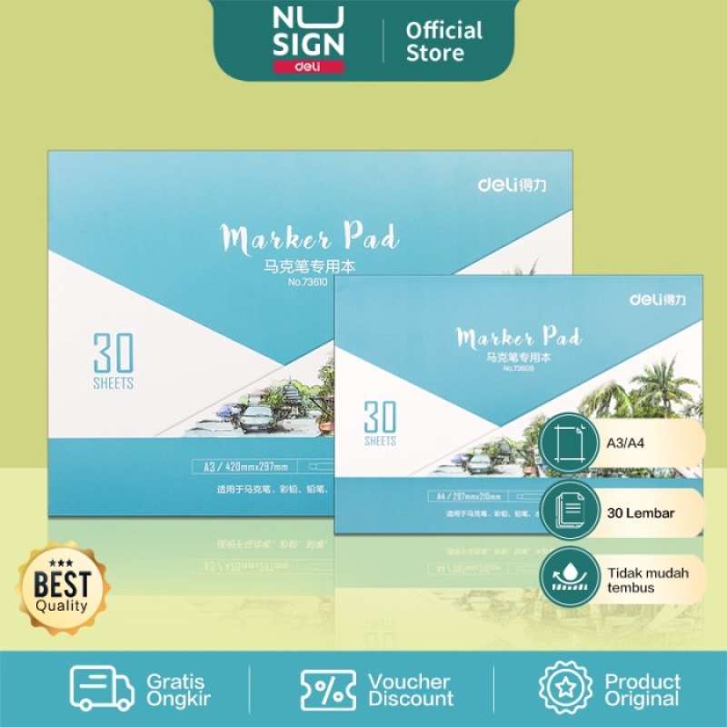 Jual Deli Sketch Marker Pad / Sketch Book Kertas Gambar Spidol A4 30 ...