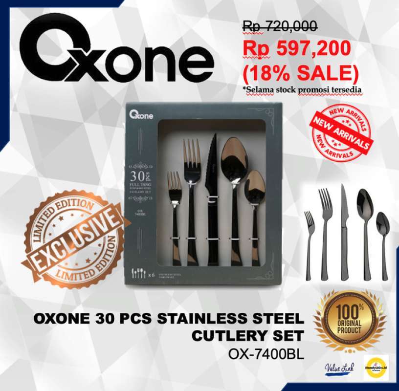 Promo Oxone Premium Cutlery Set Stainless Steel Ox-7400bl Sendok Garpu Diskon 23% Di Seller ...