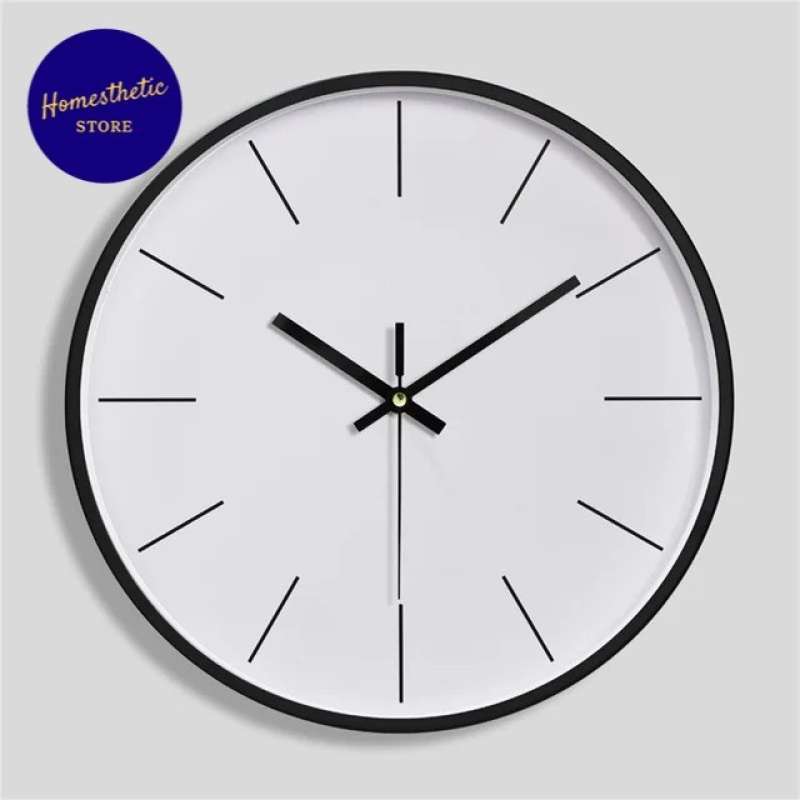 Promo Jam Dinding Bulat Silent Movement Model Modern Minimalis ...