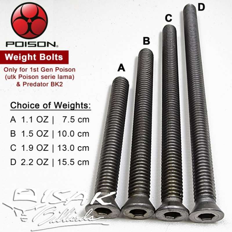 Jual Poison Weight Bolt - 1st Generation - Pemberat Stick Billiard ...