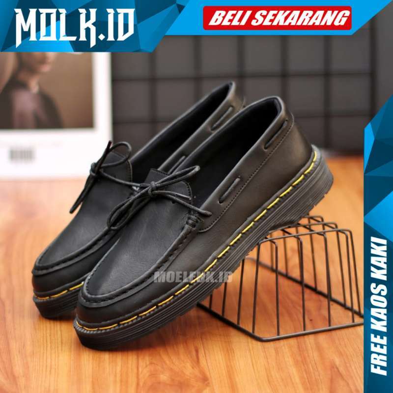 Promo Wolf Sepatu Pantofel Pria Hitam Loafers Docmart Original Kerja ...