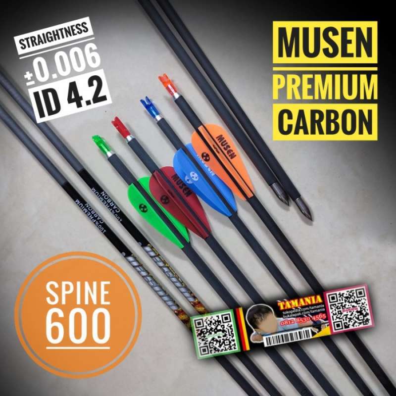Jual Arrow Musen Premium Carbon Spine 600 Id 4.2 - Anak Panah Karbon ...