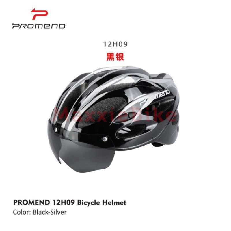 Jual Promend Helm Sepeda Bicycle Helmet Tk-12h09 Visor Road Mtb - White ...
