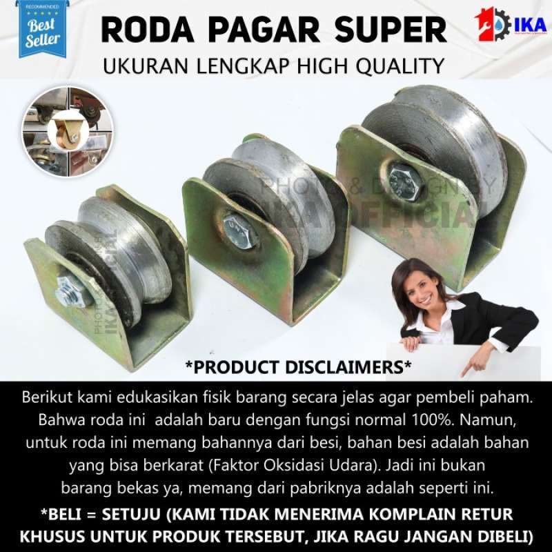 Promo Roda Pagar Roda Bubut Besi Super As Ukuran - Rell Siku + Bulat ...
