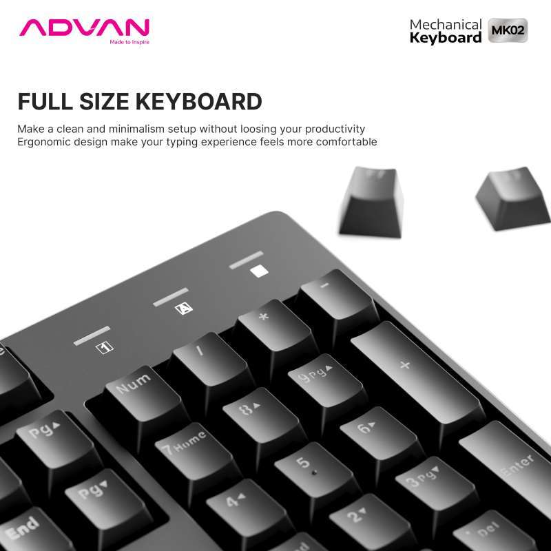 Promo Mechanical Keyboard Advan Mk02 Gaming Keyboard Tkl Rgb Backlit ...
