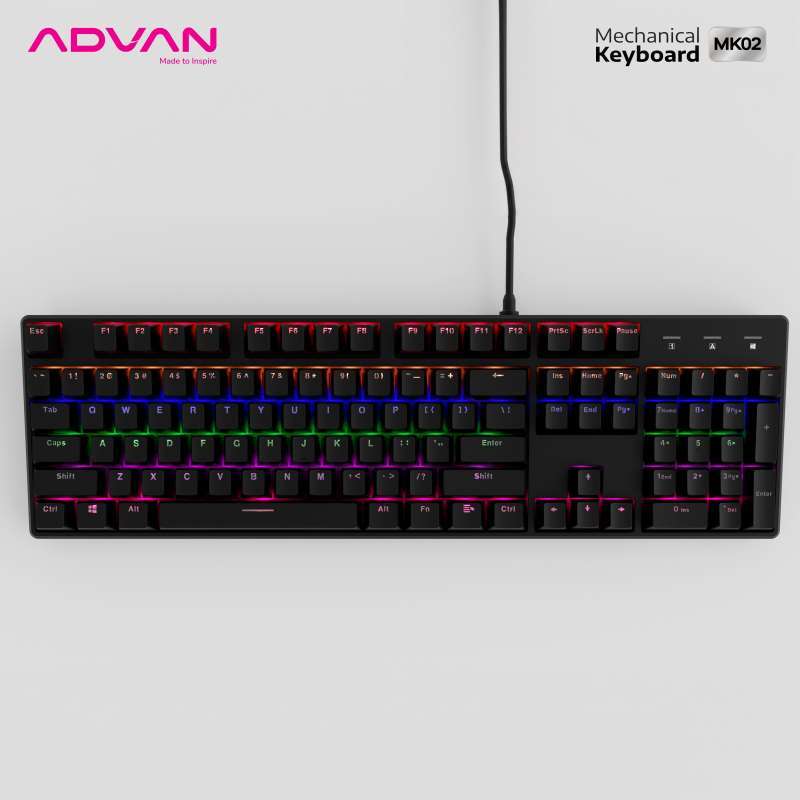 Promo Mechanical Keyboard Advan Mk02 Gaming Keyboard Tkl Rgb Backlit ...