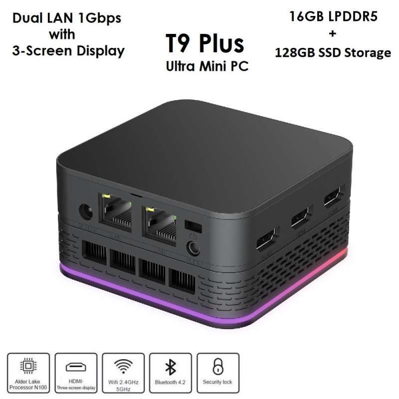 Jual T9 Plus Ultra-mini Pc - Intel Alder Lake N100 - Lpddr5 16gb Ram Ssd 128gb Rom Di Seller ...