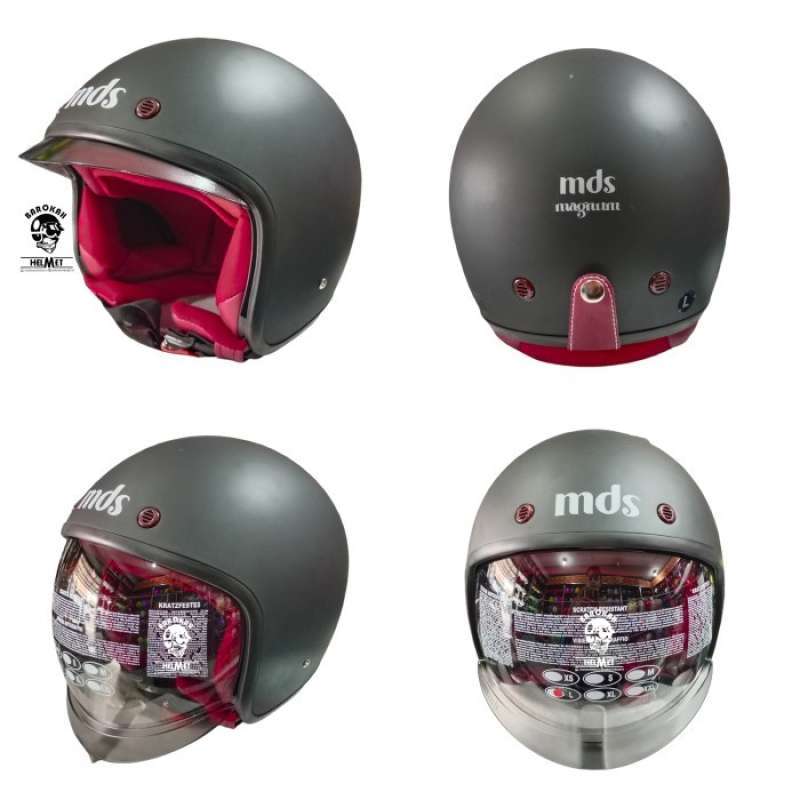 Jual Helm Mds Magnum Solid Hitam Doff Original - L Putih Di Seller ...