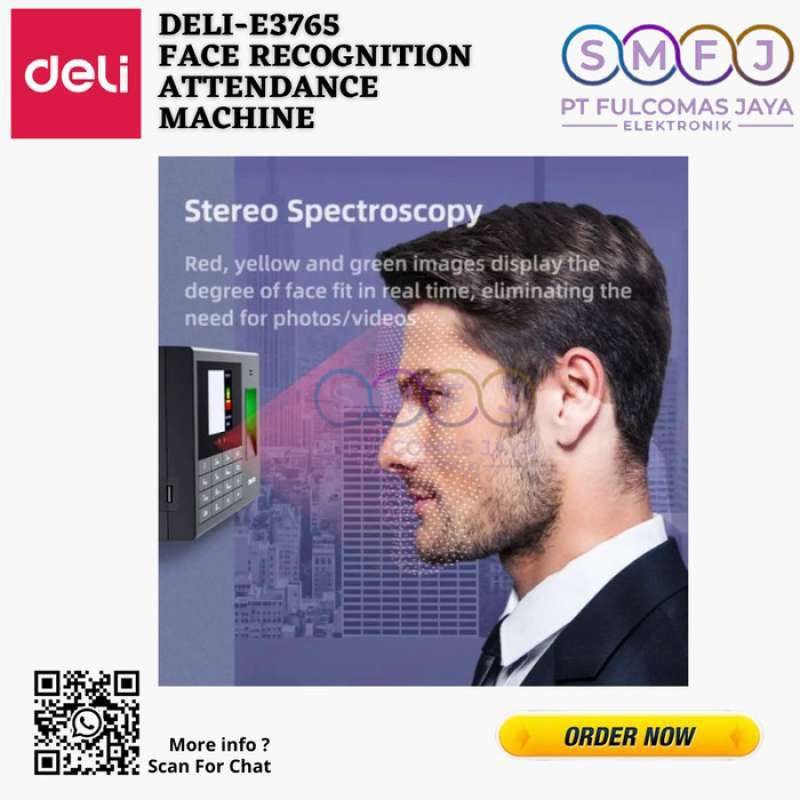 Promo Terbaik Deli E3765 3765 Mesin Absensi Wajah Dan Sidik Jari ...