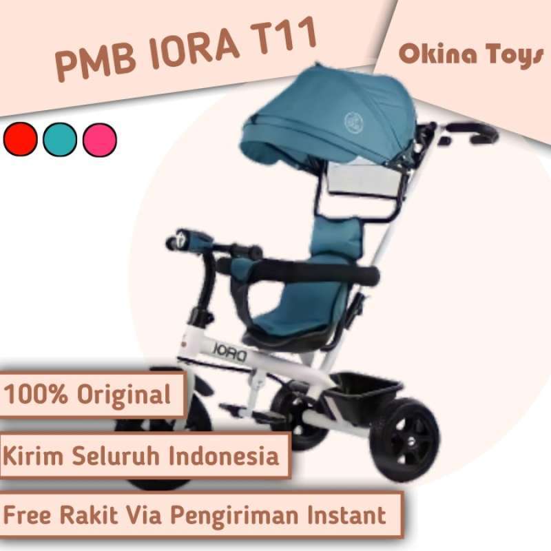 Promo Sepeda Roda Tiga Pmb Iora T11 Stroller Anak - Merah Diskon 50% Di ...