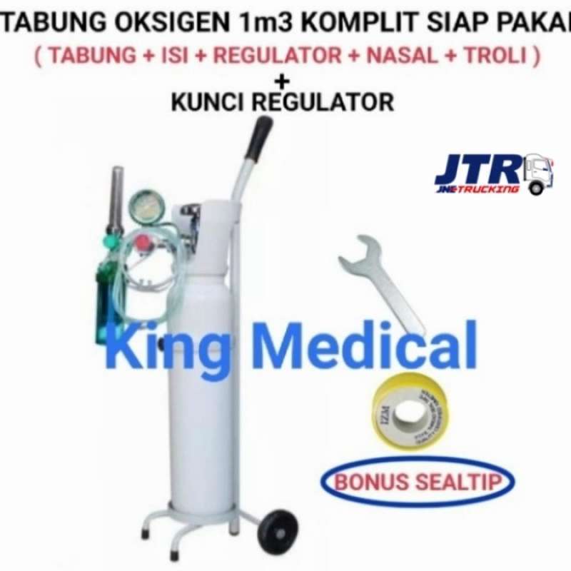 Promo Tabung Oksigen 1m3 Siap Pakai Komplit + Kunci + Paking Kayu(luar ...