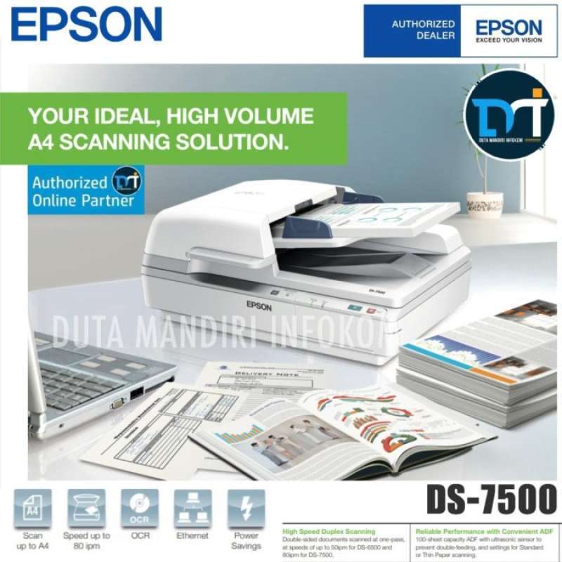 Promo Workforce Ds-7500 I Ds7500 - Duplex Adf Flatbed Document Scanner ...