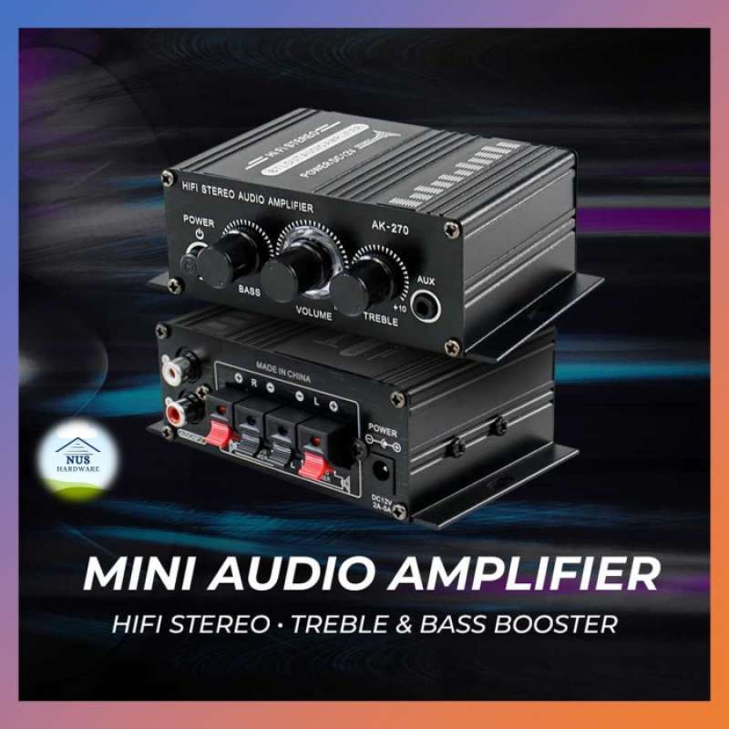 Promo Penguat Suara Audio Amplifier Mini Hifi Stereo Treble Bass ...