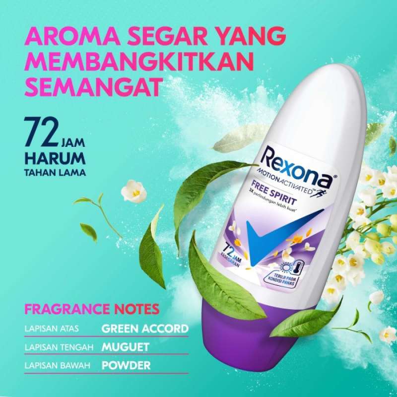 Jual Rexona Women Deodorant Roll On Free Spirit - 45ml - Isi 2 Di ...