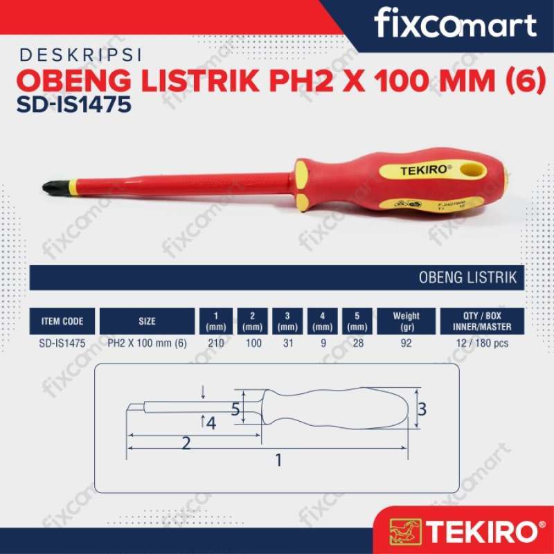 Jual Tekiro Obeng Listrik (+) Ph2 X 100 Mm / Tekiro Obeng Plus Di Seller Yama - Cengkareng Timur ...