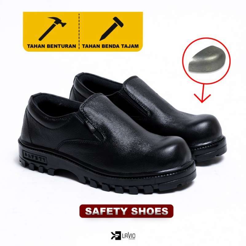 Promo Sepatu Safety Ujung Besi Slip On Proyek Industri Best Quality ...