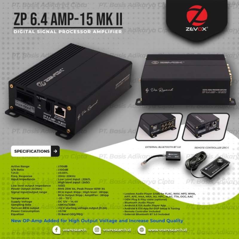 Jual Processor Dsp Zevox 6.4 Amp By Vox Built-in 4ch Power Free ...