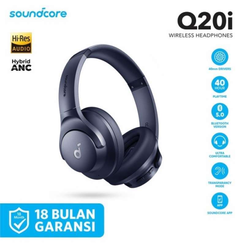 Promo Anker Soundcore Q20i Headphone Hybrid Anc Noise Cancelling ...