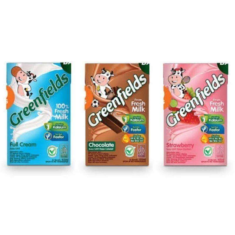 Jual Susu Uht Greenfield Greenfields Full Cream - Chocolate - Strawberry Milk - Fullcream 200ml ...