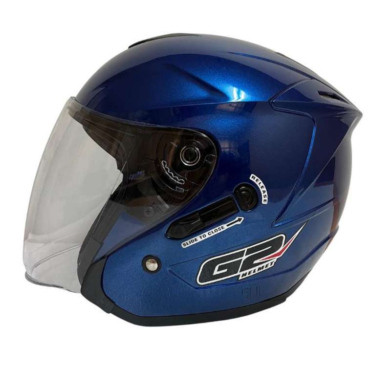Jual Helm Half Face || G2 Optimax Solid - Cyan Blue Di Seller G2 Helmet ...