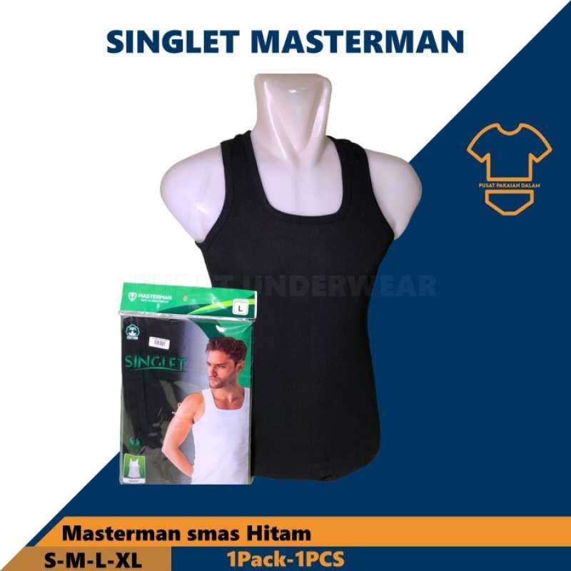 Jual Singlet Pria Masterman Warna Putih / Hitam / Abu - Xl Hitam Di ...