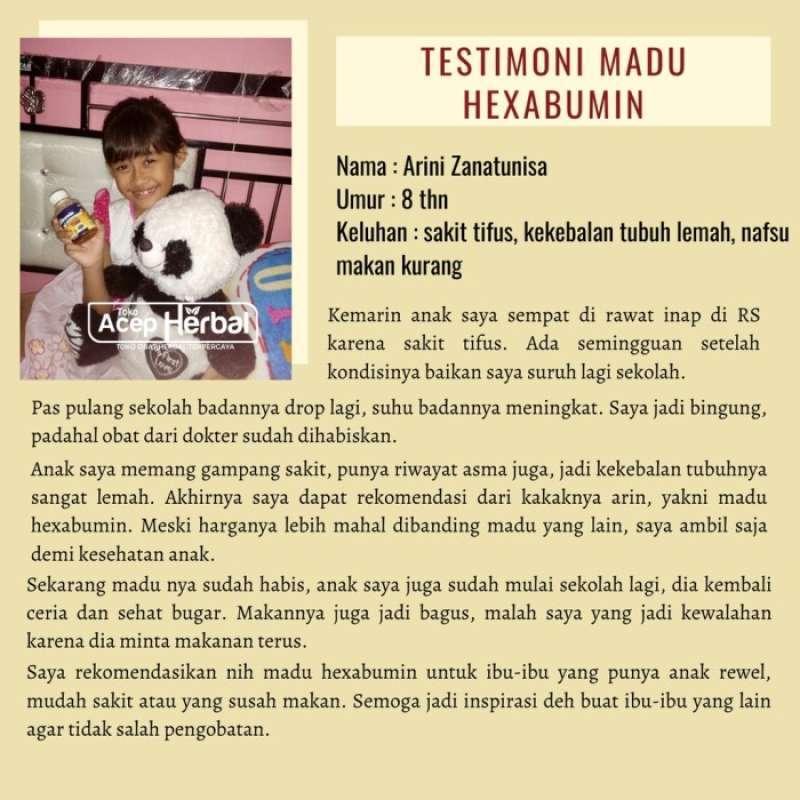 Promo Hexabumin Madu Plus Albumin Anak Original Vitamin Kesehatan Anak ...