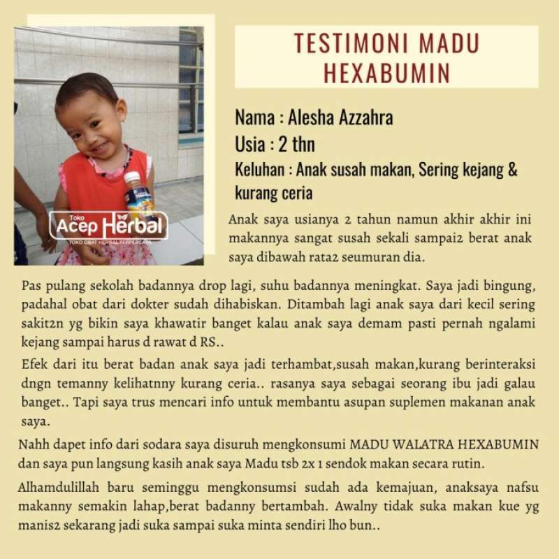 Promo Hexabumin Madu Plus Albumin Anak Original Vitamin Kesehatan Anak ...