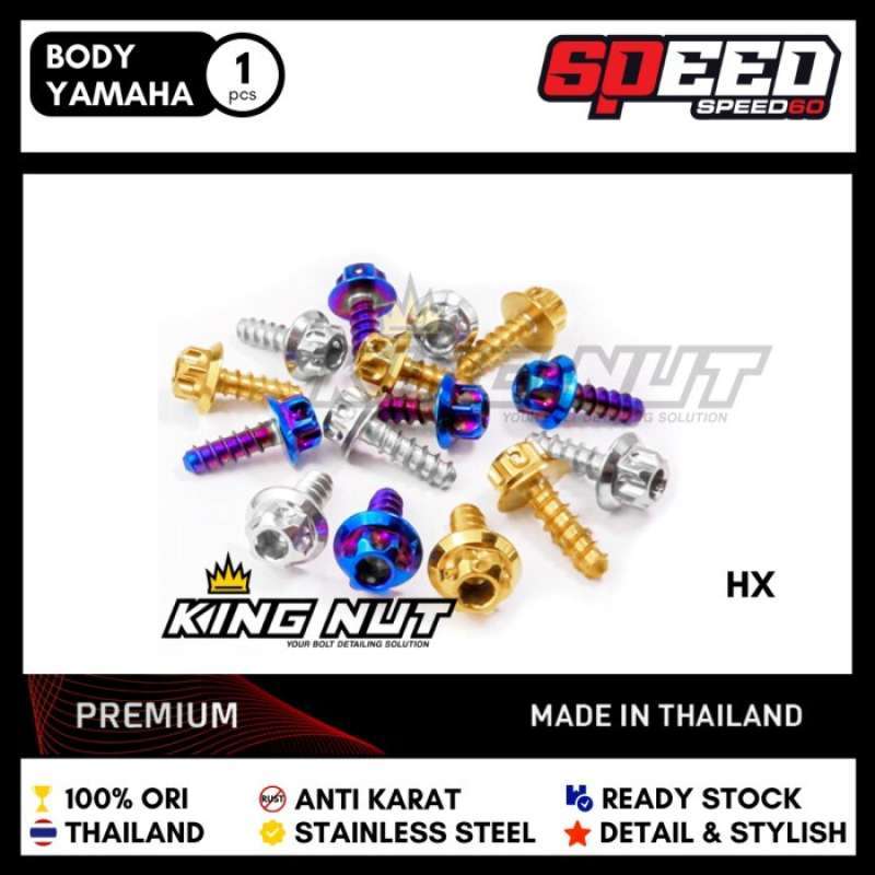 Jual Baut Body Yamaha Premium Stainless Baut Titanium Grade 5 Thailand King Nut - Hx Blue Di ...