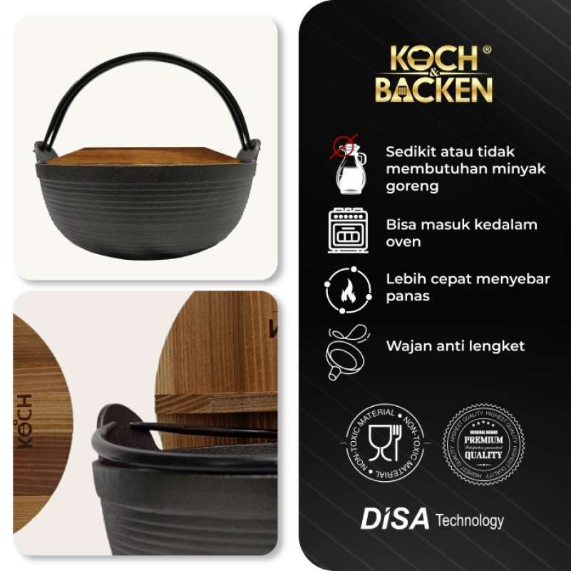 Jual Koch&backen Cast Iron Hotpot + Wooden Lid Series-panci Shabu ...