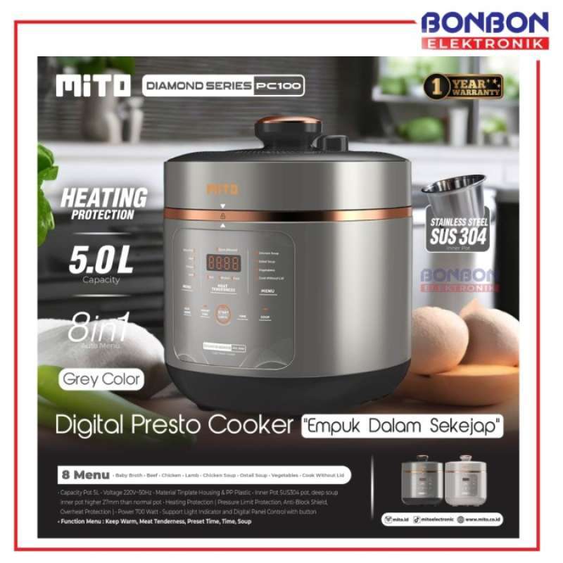 Jual Mito Digital Presto Cooker Diamond Series Pc 100 / Pc-100 / Pc100 ...