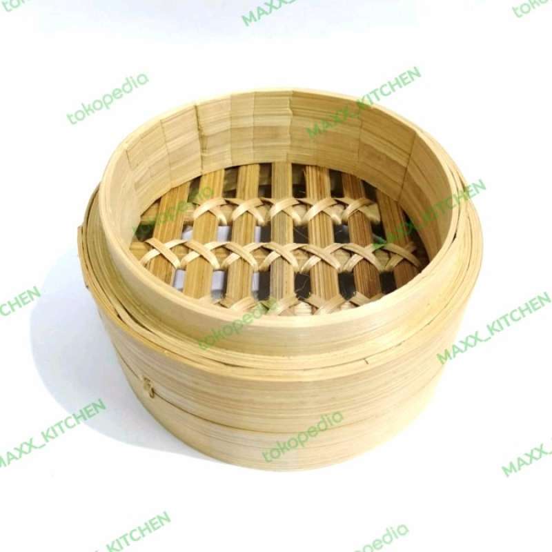 Jual Klakat Dimsum Food Steamer Kukusan Bambu Anyam 13 15 17 Cm - 15 Cm ...