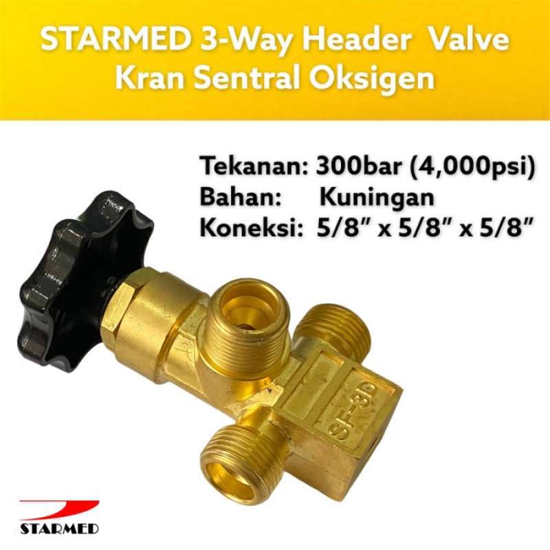 Promo Starmed 3 Way Header Valve - Kran Sentral Gas Medis Diskon 23% Di ...