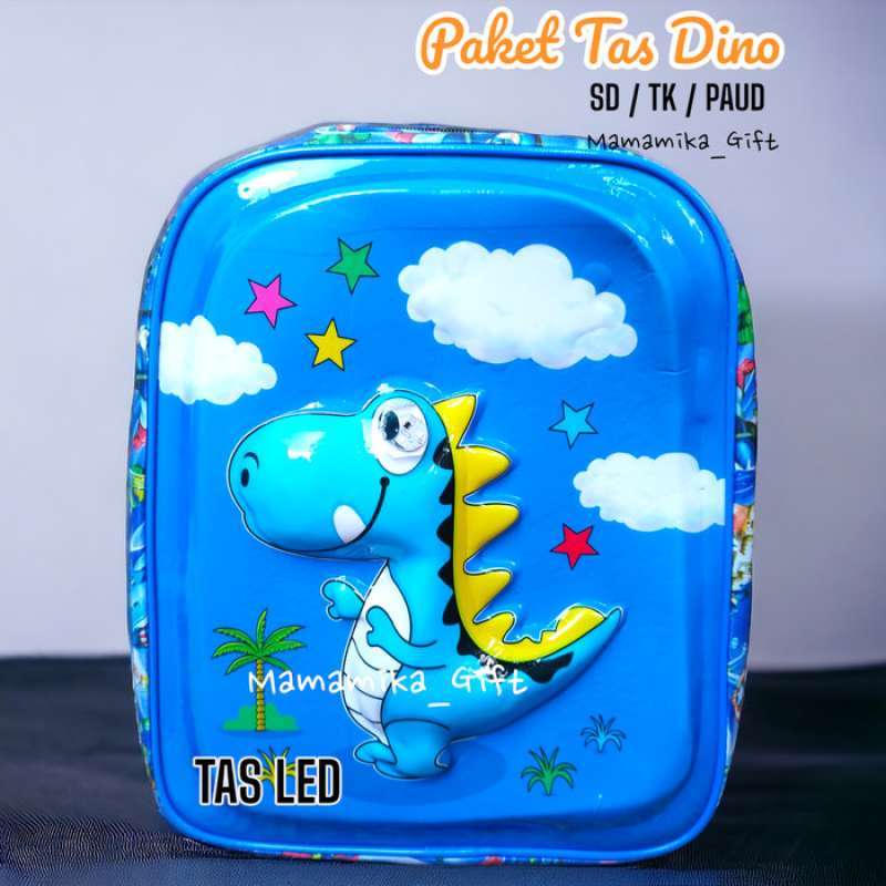 Promo Paket Tas Ransel Sekolah Anak Tk Dino / Tas Led Dinosaurus - Tas ...