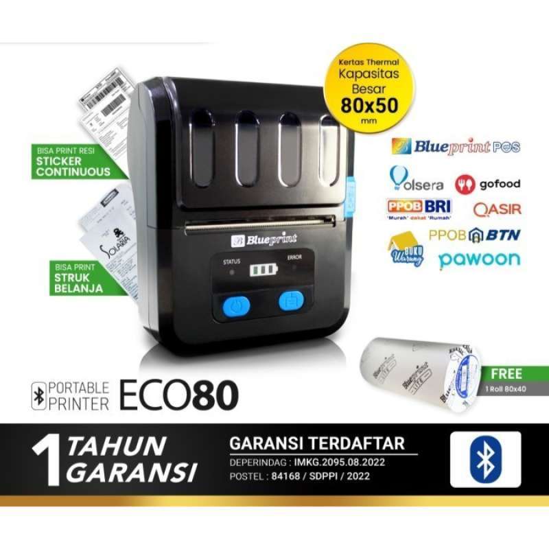 Jual Printer Portable Blueprint Thermal Eco80 Usb + Bluetooth Di Seller ...