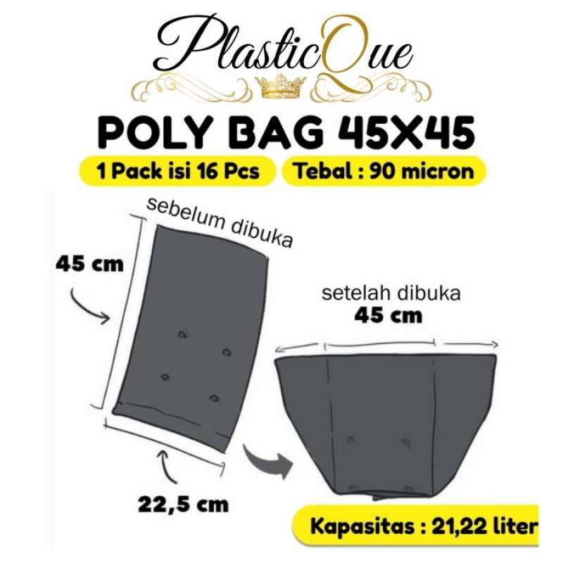 Promo Polybag Tanaman Tebal 45x45cm 45x45 Cm 500 Gram Poly Bag Polibag ...
