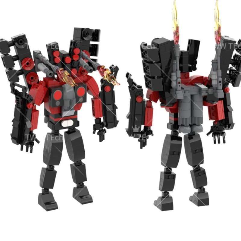 Promo New Moc Skibidi Toilet Titan Tv Man Upgrade Model Building Blocks ...