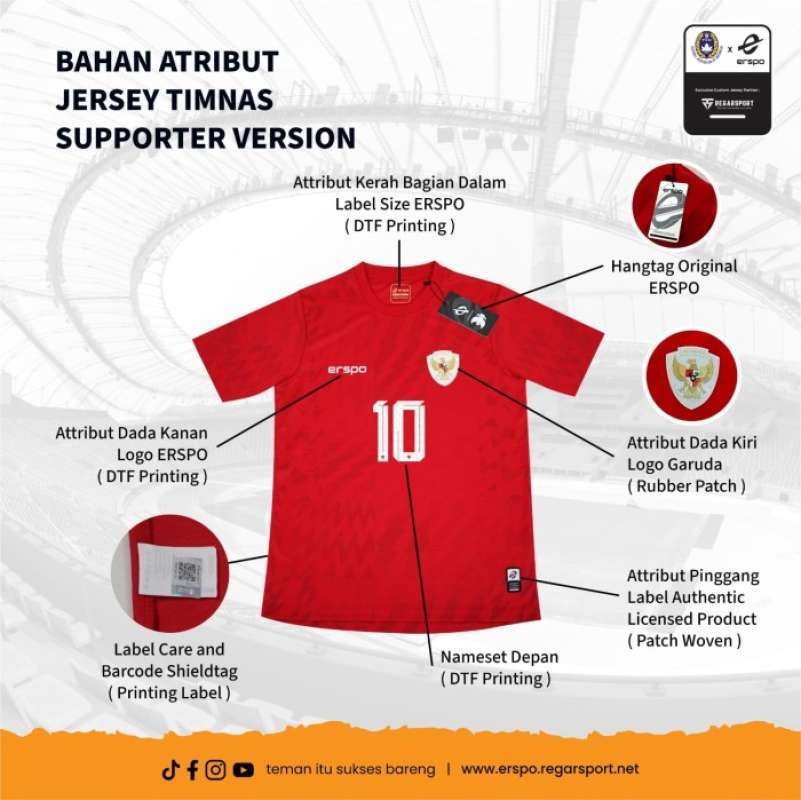 Promo Ready Stock Erspo Jersey Timnas Merah O.r.ig.in.altanpa Nama Dan ...