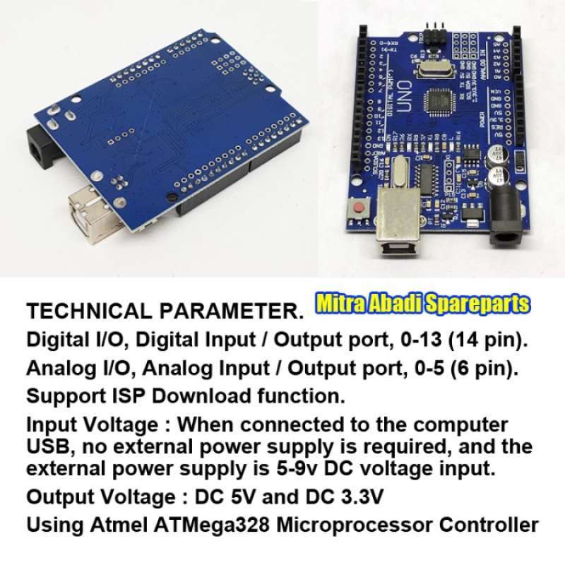 Promo Arduino Uno R3 Atmega328p Atmega328p-au Development Board Diskon 23% Di Seller Malini ...