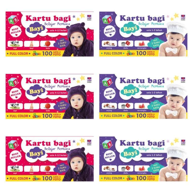 Promo Kartu Bayi Belajar Membaca Usia 4-12 Bulan : Tim Bip Diskon 23% Di Seller Malini Store ...