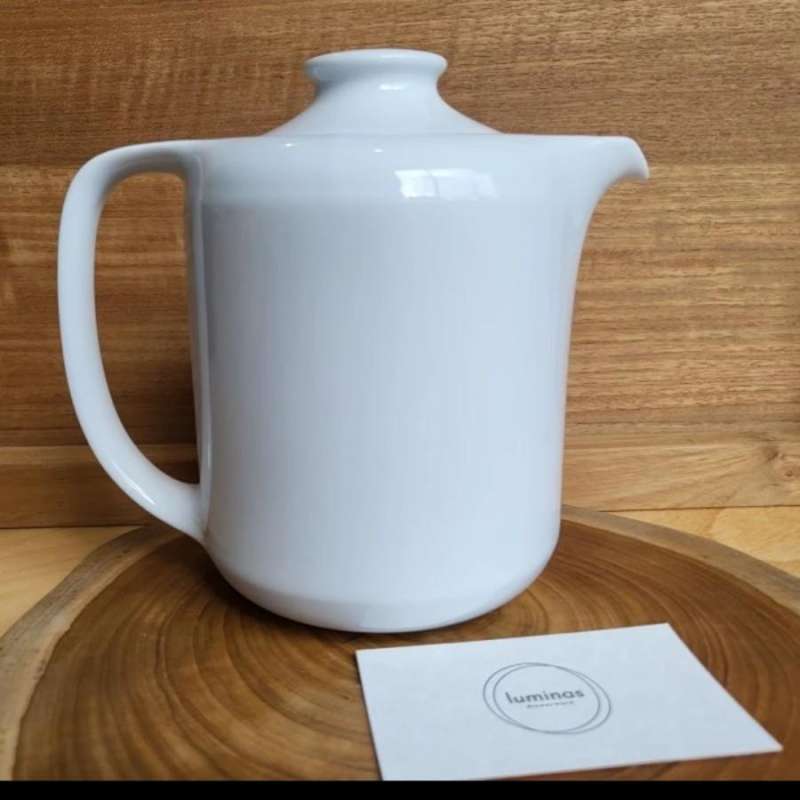 Jual Tea Pot Teko Keramik Porselen Putih Saji Minuman Air Teh Kopi Jus ...
