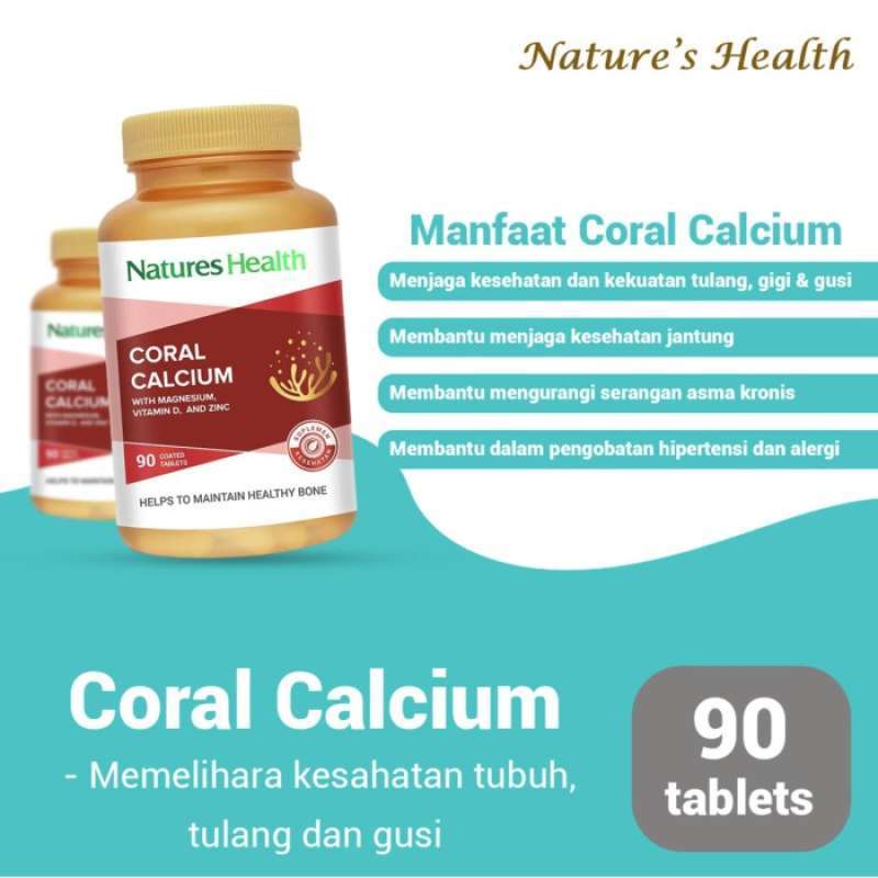 Promo Natures Health Coral Calcium For Healthy Bone 90 Tablet Original ...